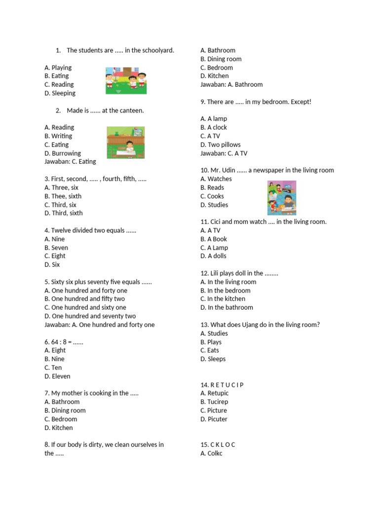 Soal Ulangan Bu Dewi | PDF