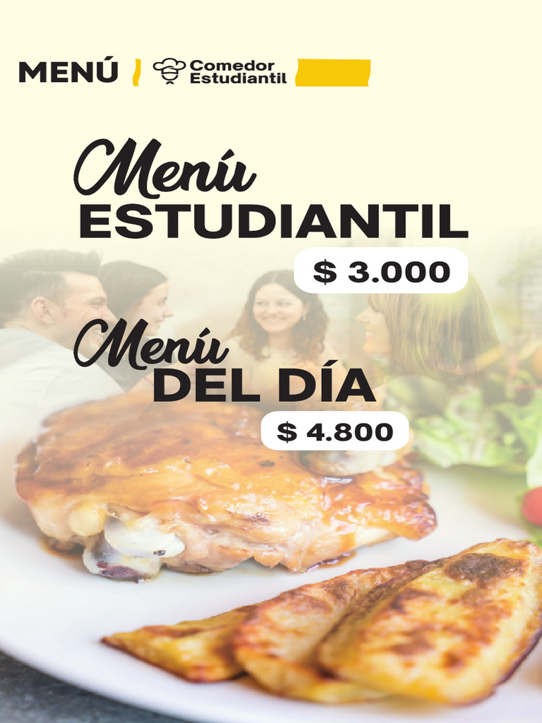 Menu Comedor Estudiantil | PDF | Cocina de las Americas | Cocina occidental