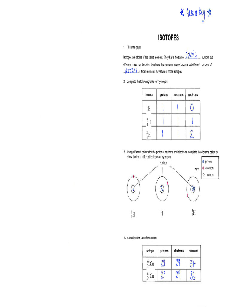 Isotope Qs - Answers! | PDF