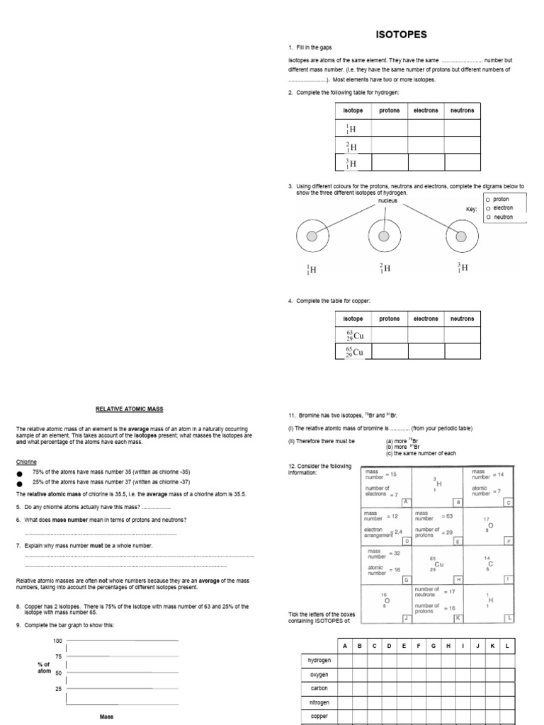 04. Isotope Qs - Print A4 Double Sided | PDF