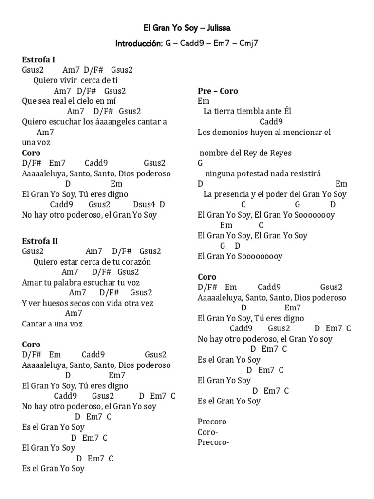 El Gran Yo Soy - Medley | PDF