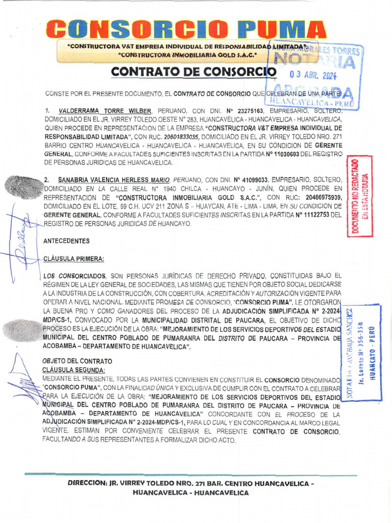 Contrato de Consorcio | PDF