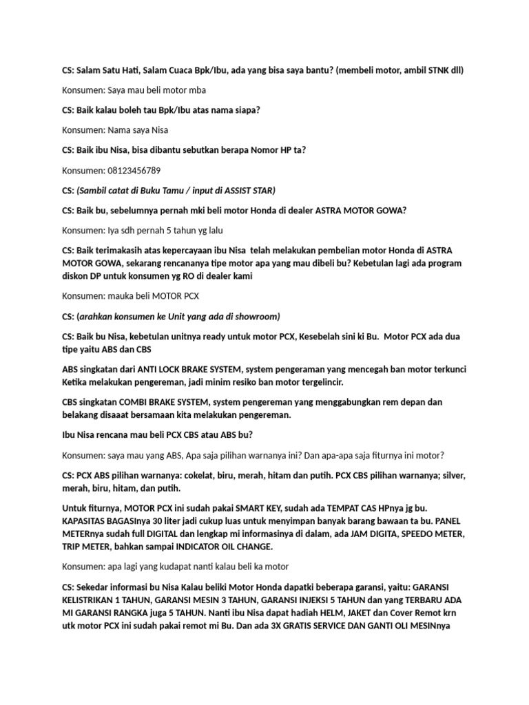 PANDUAN MISTERY CALL | PDF