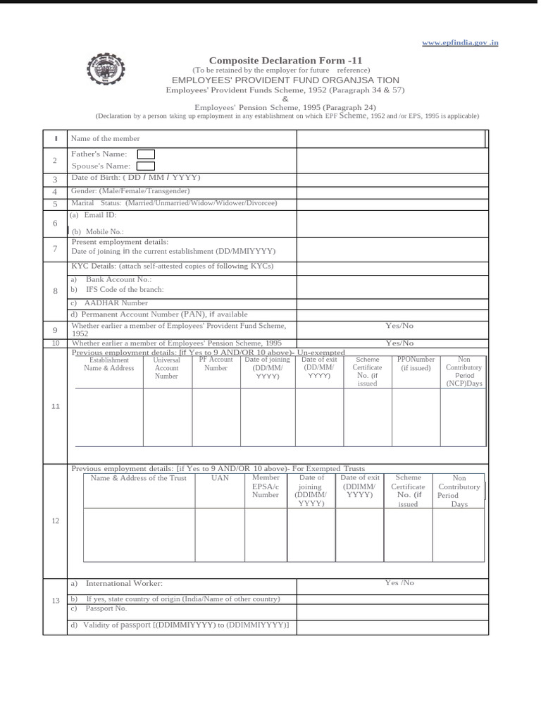 Form 11 Composite Declaration | PDF