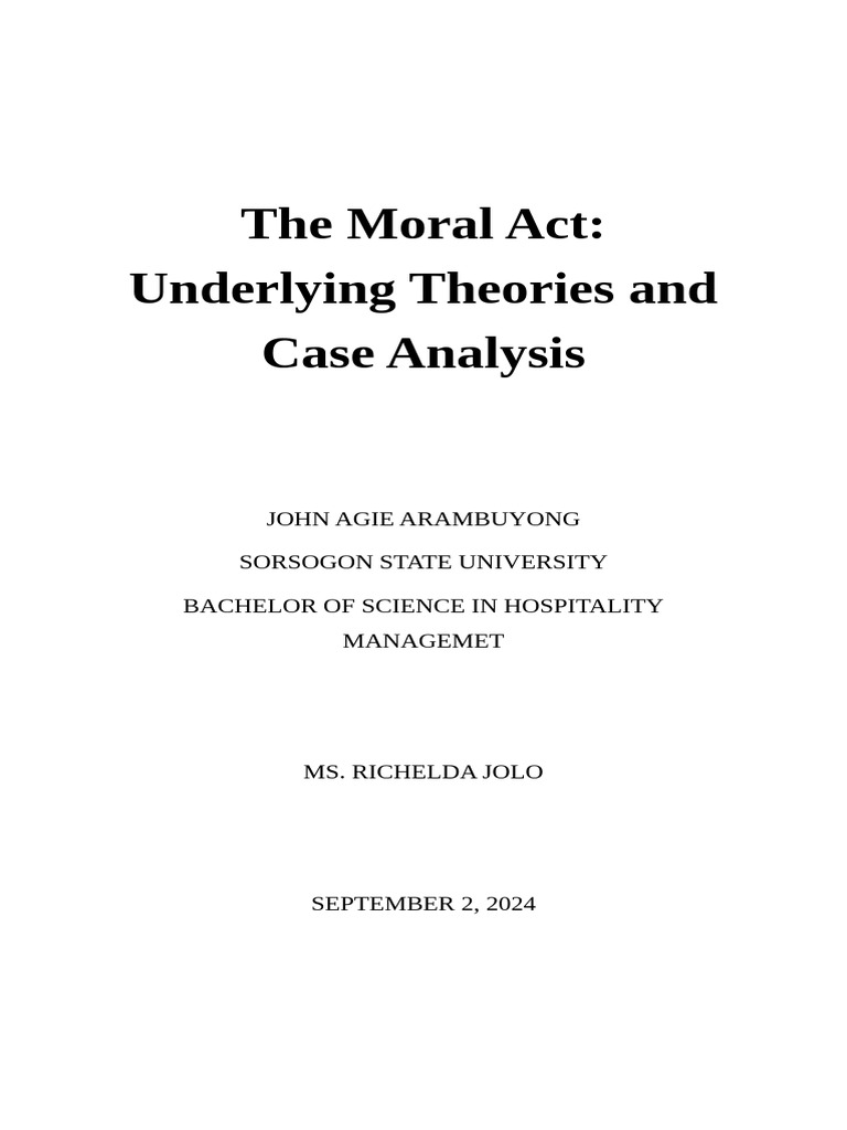 The Moral Act | PDF | Virtue Ethics | Science & Mathematics