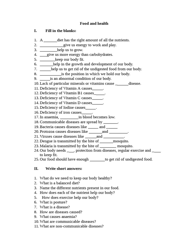 QB - Food and Health | PDF