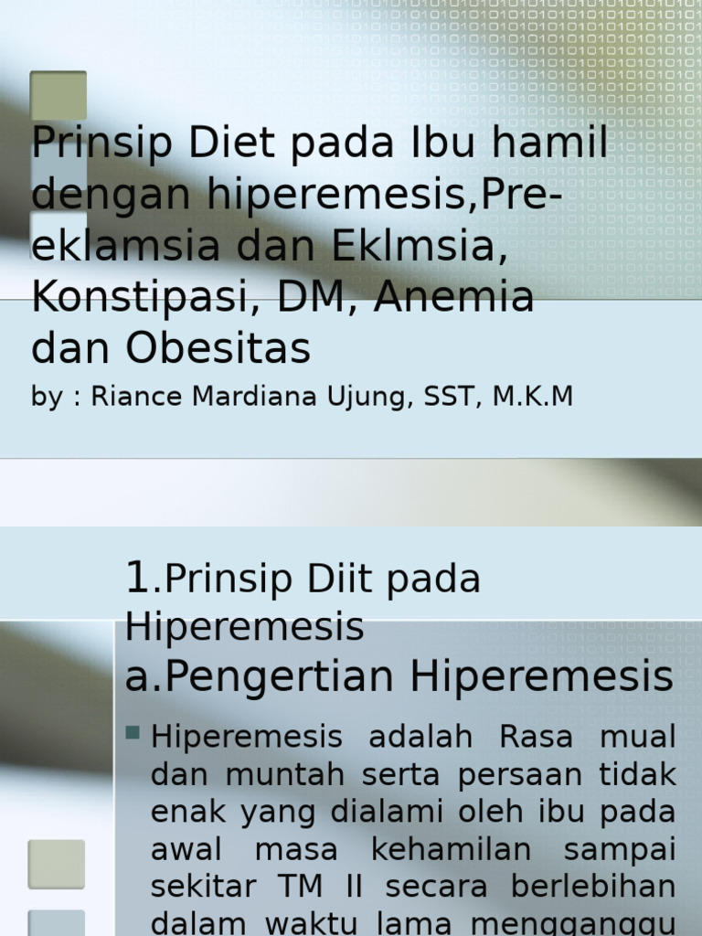 Prinsip Diit Pada Ibu Hamil Bermasalah | PDF