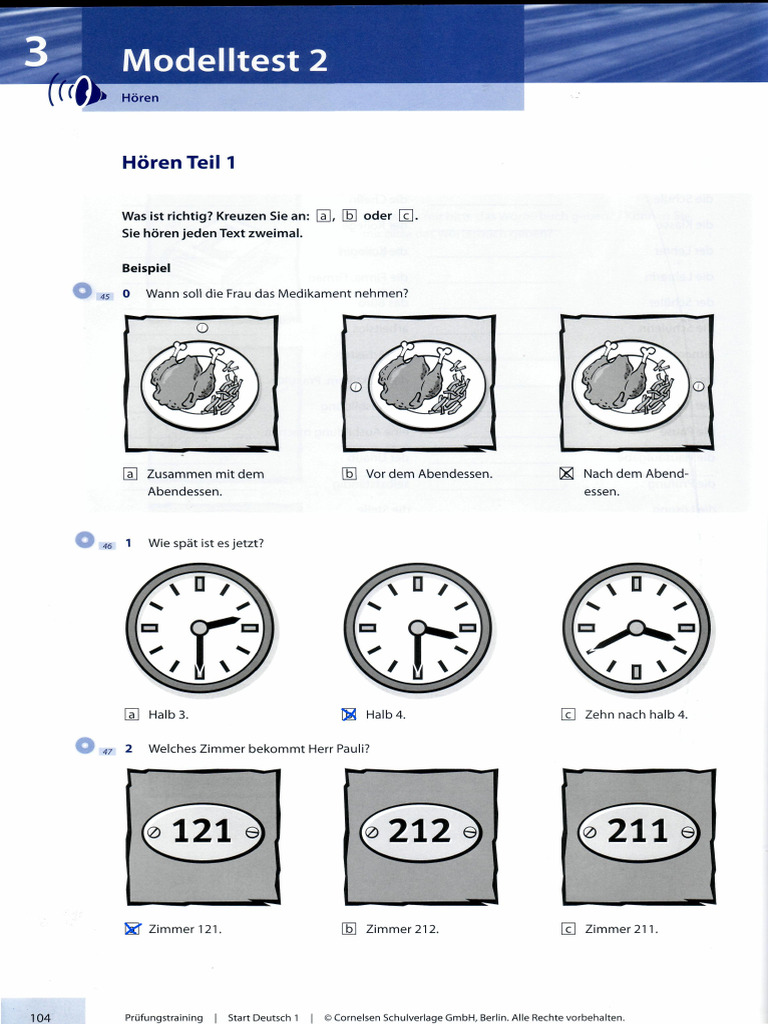 Pruefungstraining-Start-Deutsch-A1 Anwort TruongNgocHien | PDF