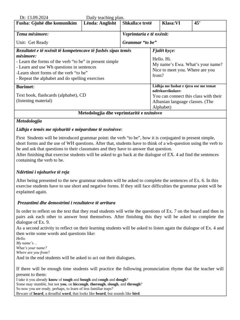 Lesson Plan no 3 | PDF
