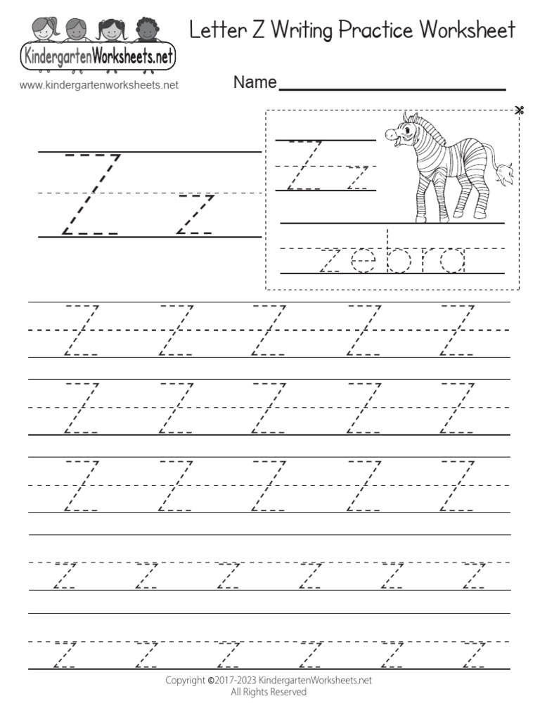 Letter Z Writing Practice Worksheet | PDF