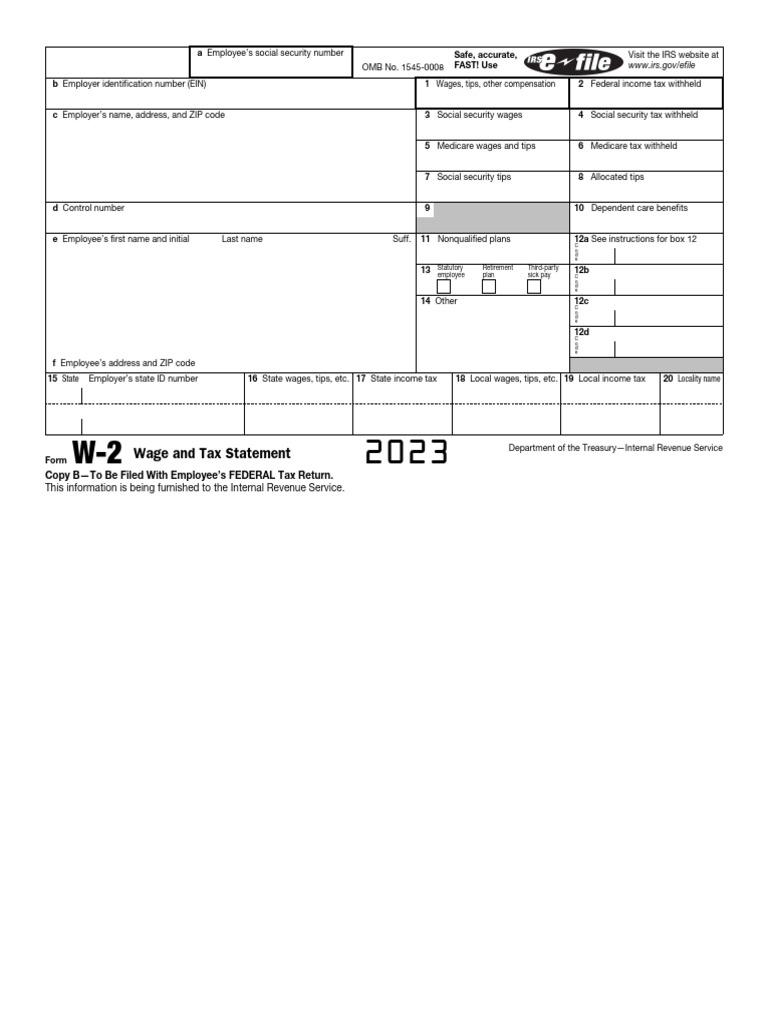 Wage and Tax Statement: A Safe, Accurate, FAST! Use B C 1 2 3 4 5 6 7 8 ...