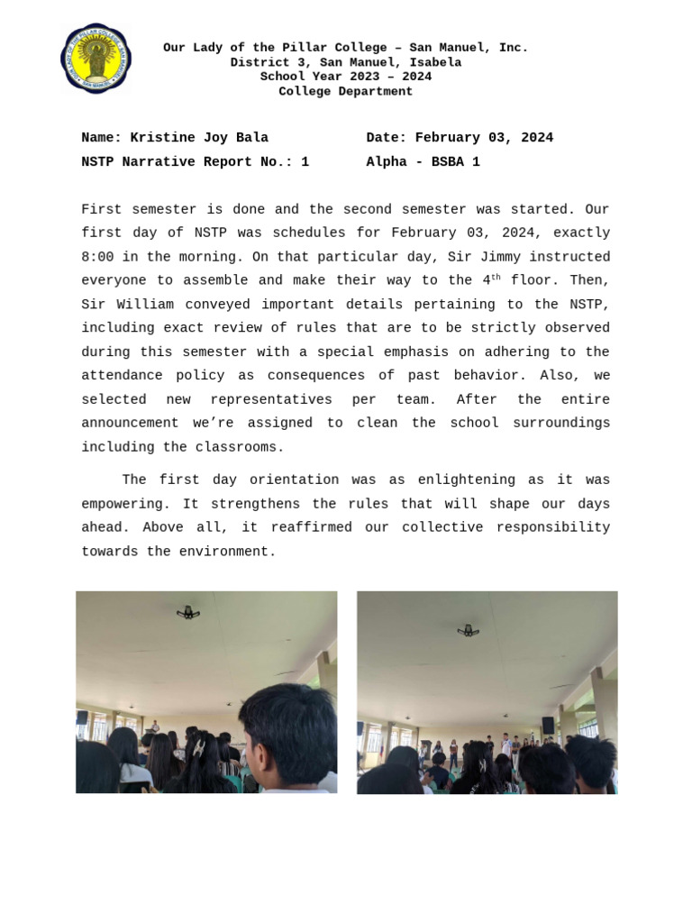 NSTP Documentation 2nd Sem | PDF