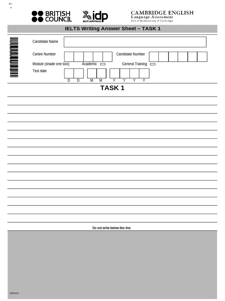 Ielts Writing Answer Sheet | PDF