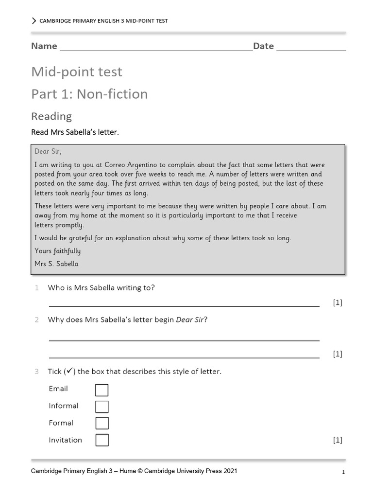 Pri Eng 2ed tr3 Mid Point Test | PDF
