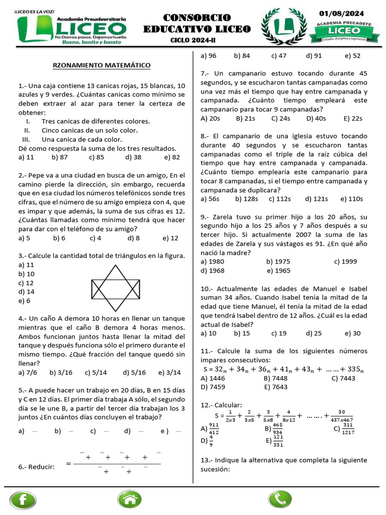 Miscelanea Matemática 2024 Ii 01 Agosto | PDF