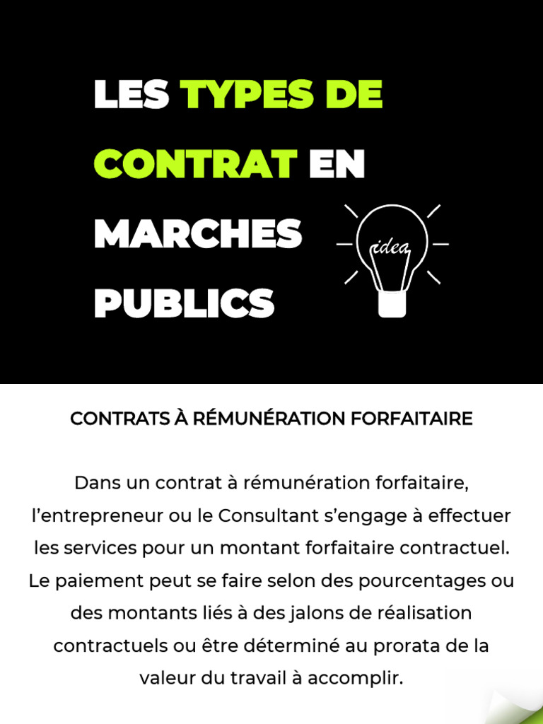 Les Types de Contrat en Marchés Publics | PDF
