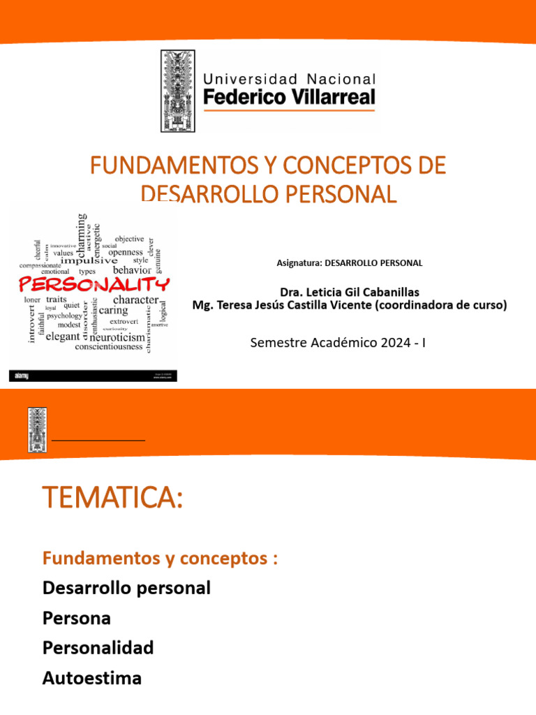 Ponencia Desarrollo Personal. Sem 1 | PDF