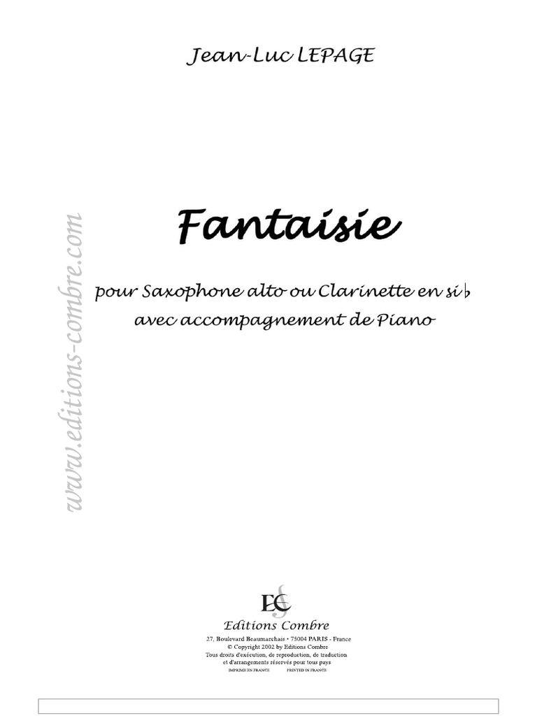 Jean-Luc Lepage - Fantaisie | PDF