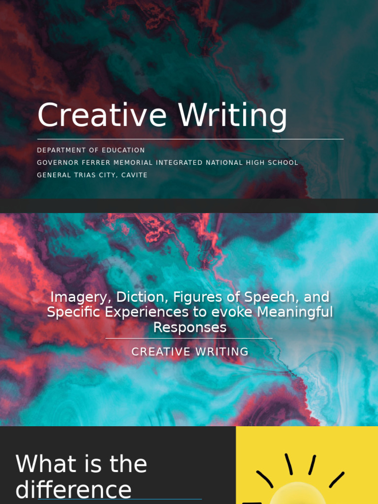 Creative Writing Lesson 1 | PDF | Senses | Taste