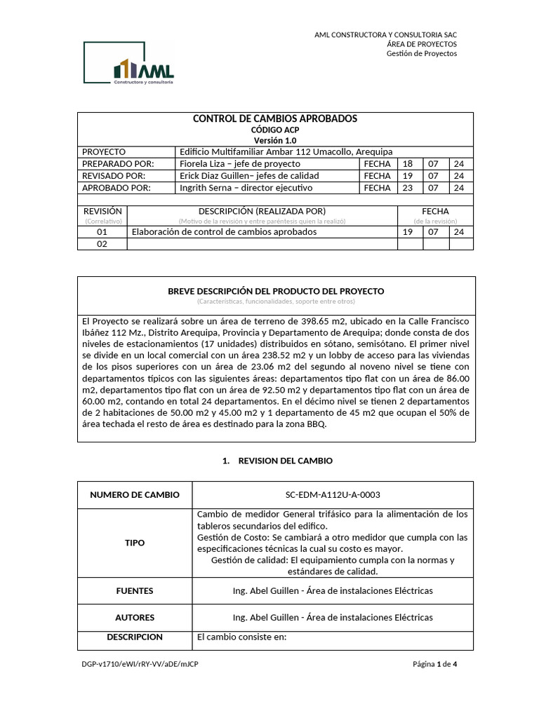 8.-Modelo Control de Cambios Aprobado-SC03 | PDF