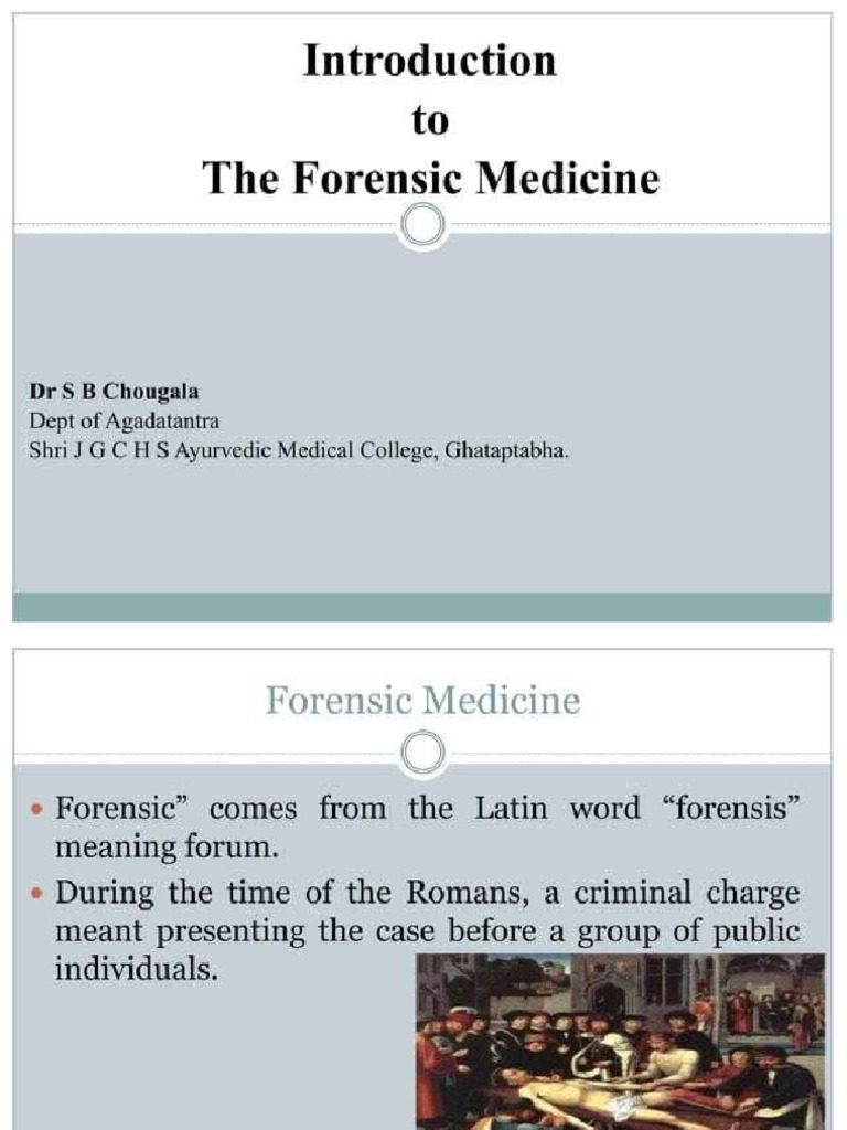 Introduction To Forensic Medicine | PDF