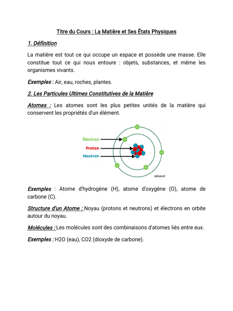 7èmeEB-SCIENCES PHYSIQUES-États Physiques de La Matière | PDF
