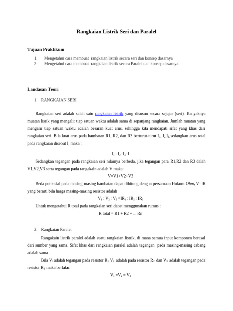 Modul Rangkaian Listrik Kelas IX | PDF