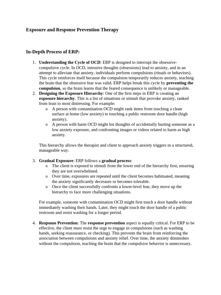 Exposure and Response Prevention Therapy 3 | PDF