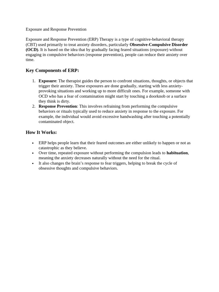 Exposure and Response Prevention 1 | PDF