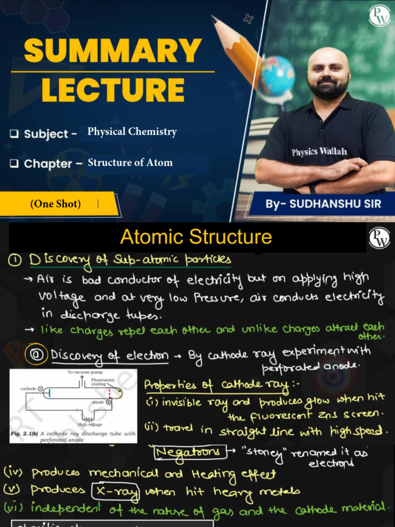 Structure of Atom Summary | PDF