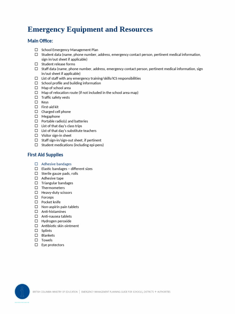 Emg Emergency Equipment and Resources | PDF