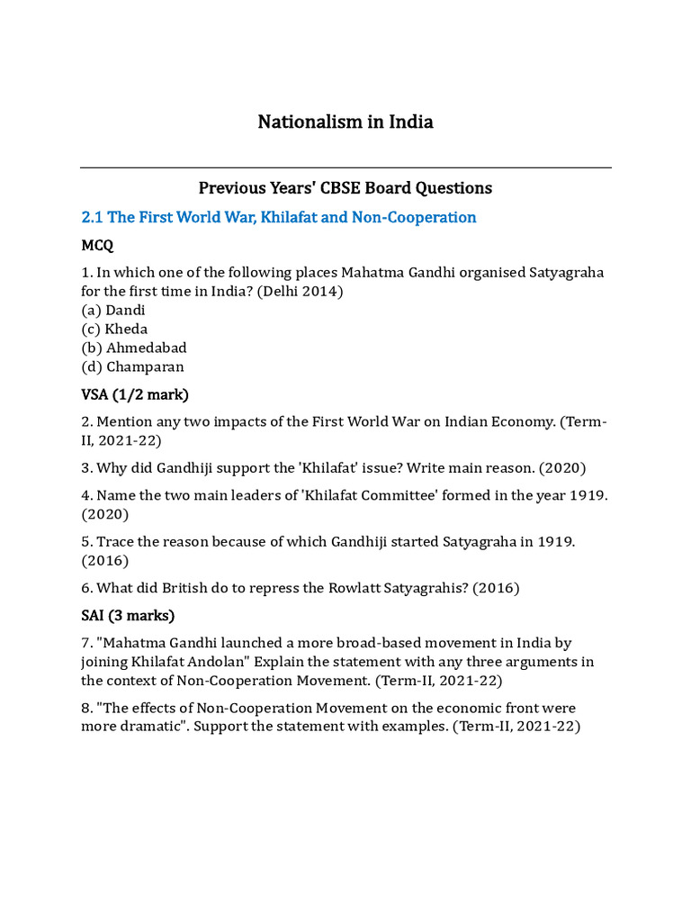 Rise of Nationalism in India | PDF