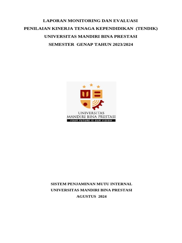 Laporan-Monev-Penilaian TENDIK UMBP - Genap 2023-2024 | PDF