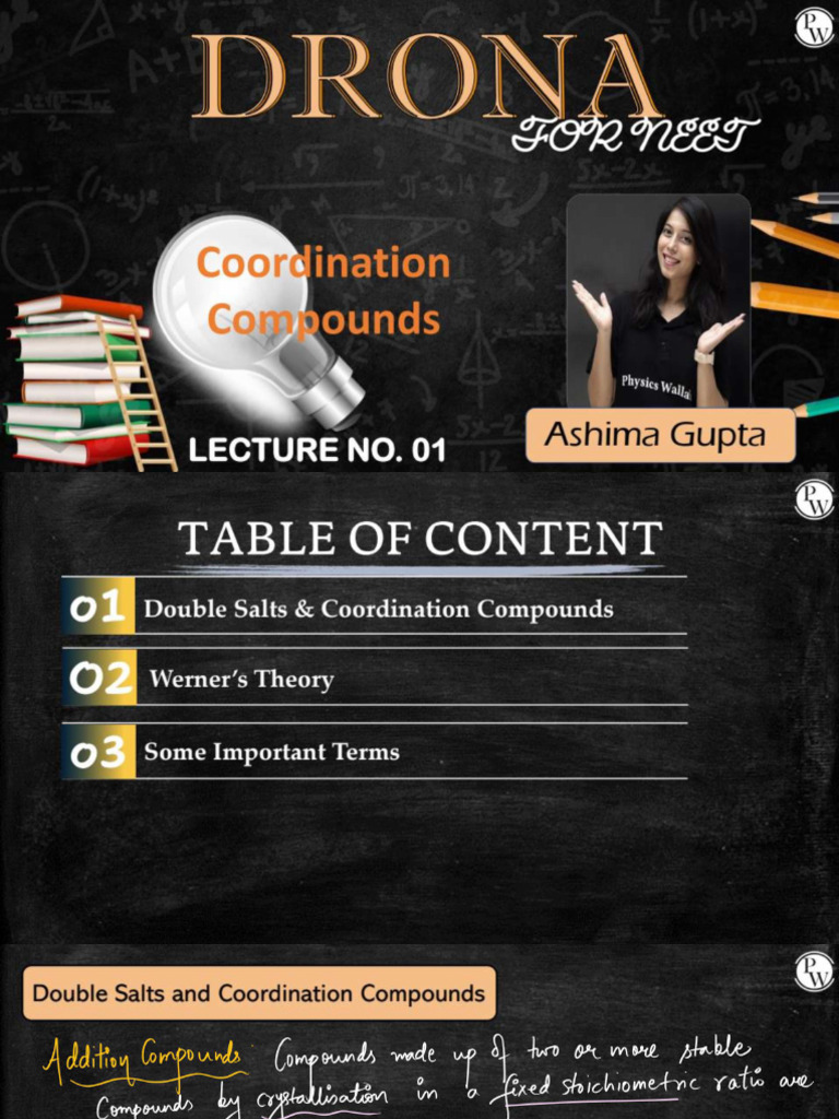 Coordination Compounds 01 - Class Notes | PDF Coordination Compounds 01 - Class Notes | PDF
