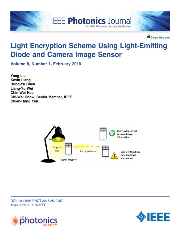 Light Encryption Scheme Using Light-Emitting Diode and Camera Image ...