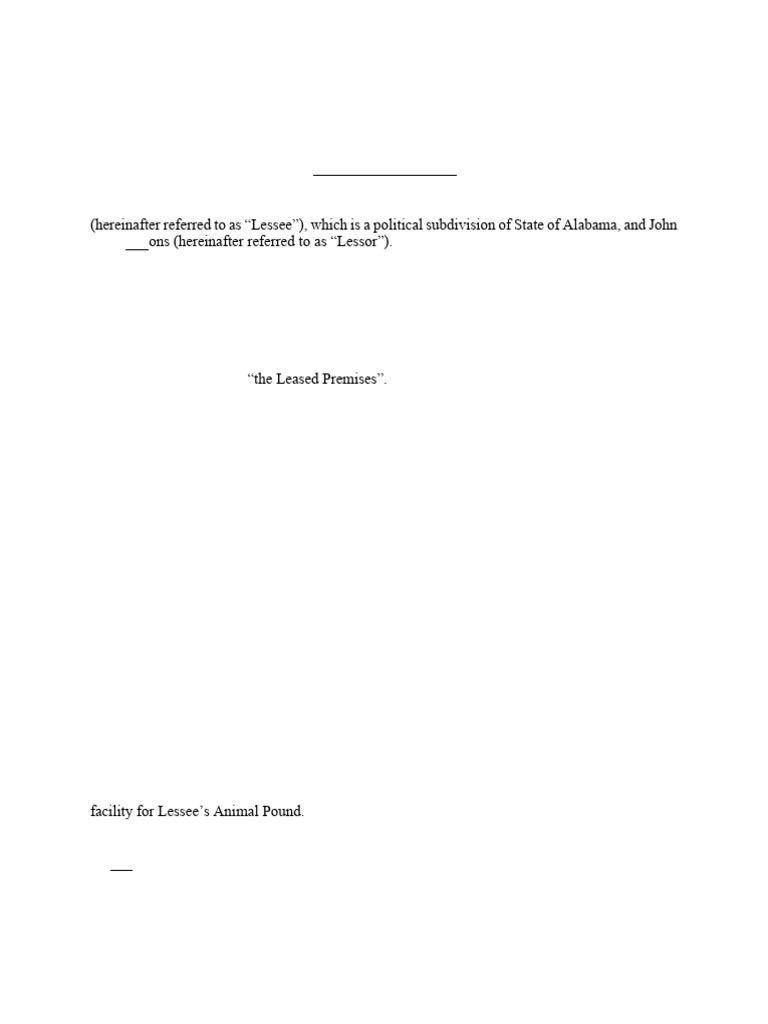 Animal Pound Lease Agreement | PDF | Lease | Natural Resources Law