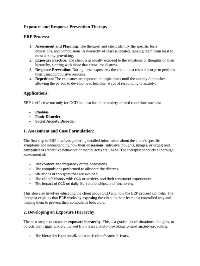 Exposure and Response Prevention Therapy 2 | PDF