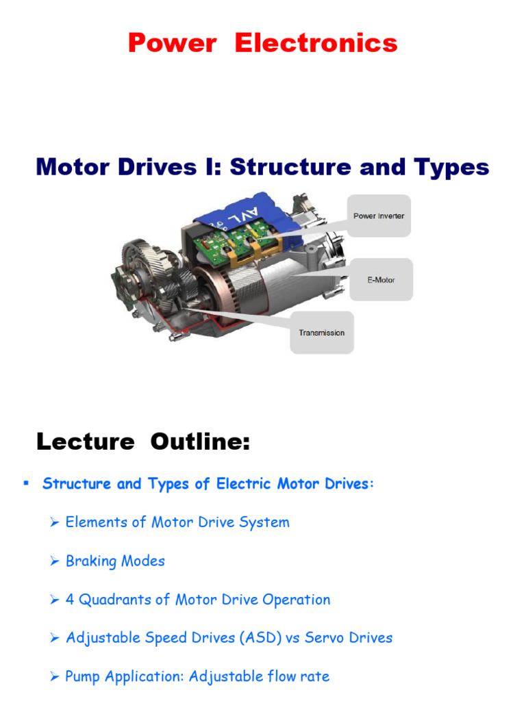 EE442 Power Electronics - Motor Drives Part I - Structure and Types | PDF