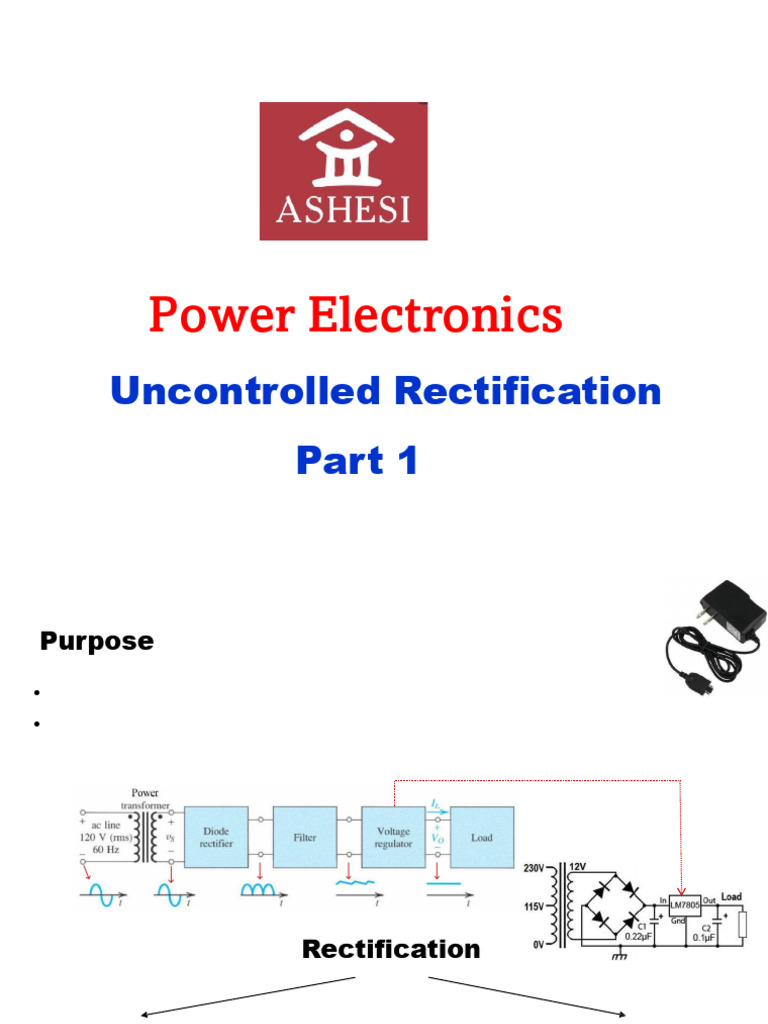 EE442 Power Electronics Lecture Uncontrolled Rectification Part 1 | PDF