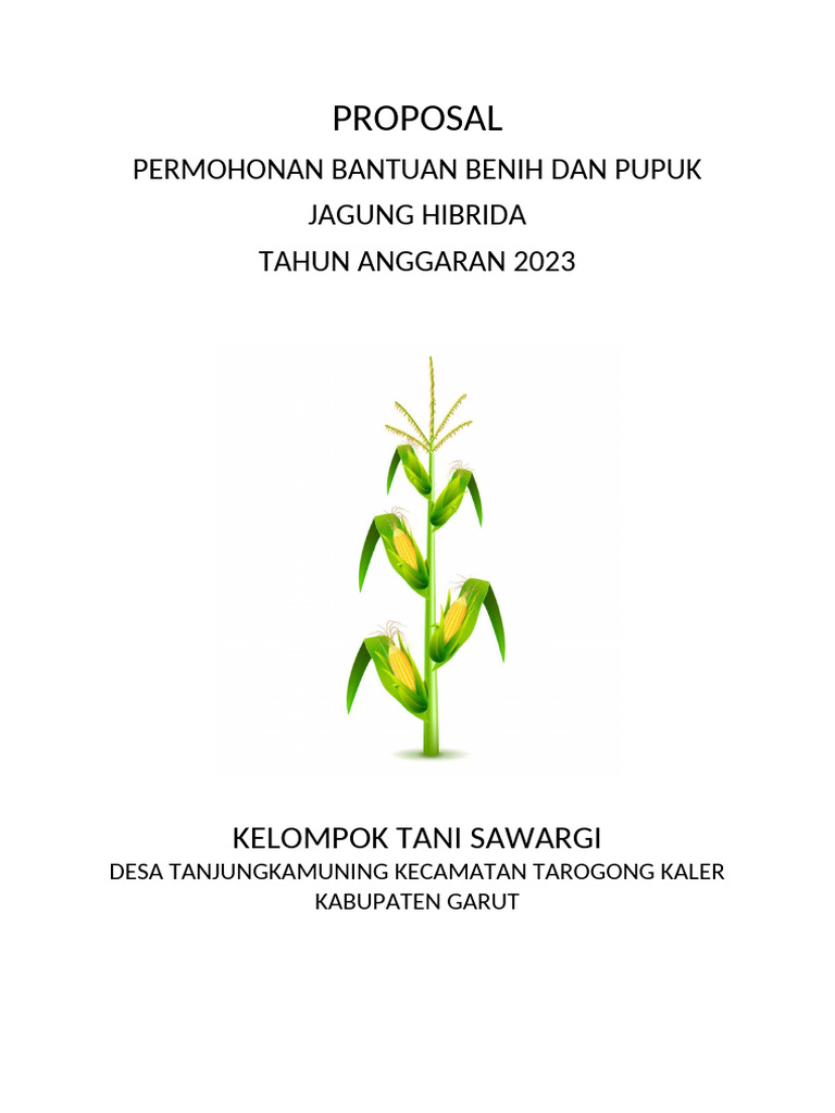 Proposal Jagung Sawargi | PDF