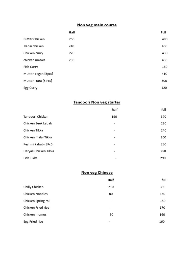 Non Veg Main Cours1 | PDF