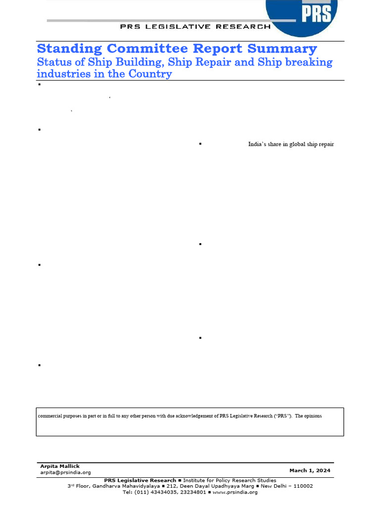 SCR Summary-Ship Building | PDF