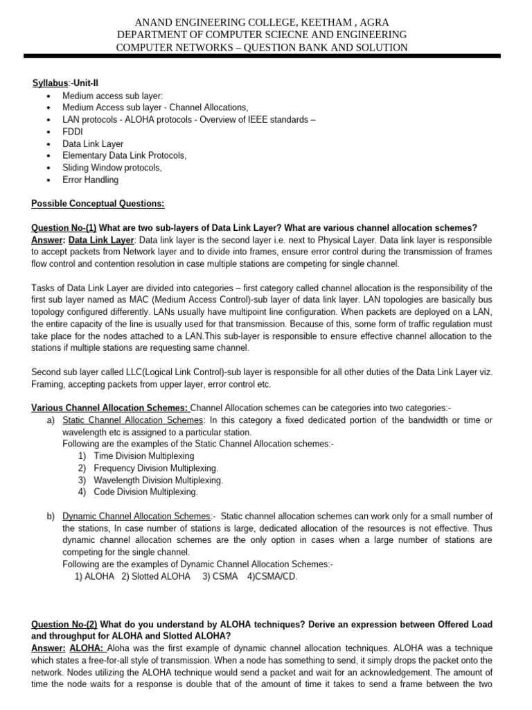 CNNotesunit 2 | PDF