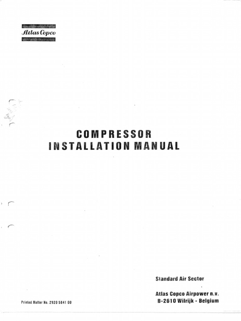 Compressor Installation Manual | PDF