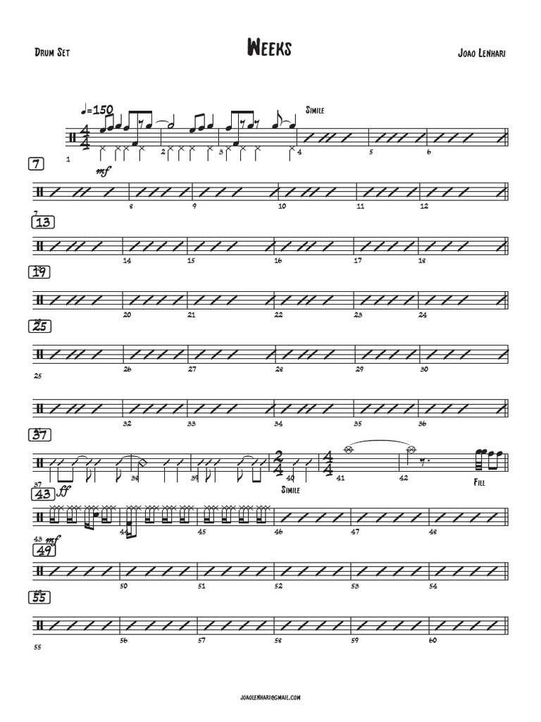 Weeks - Drum Set | PDF