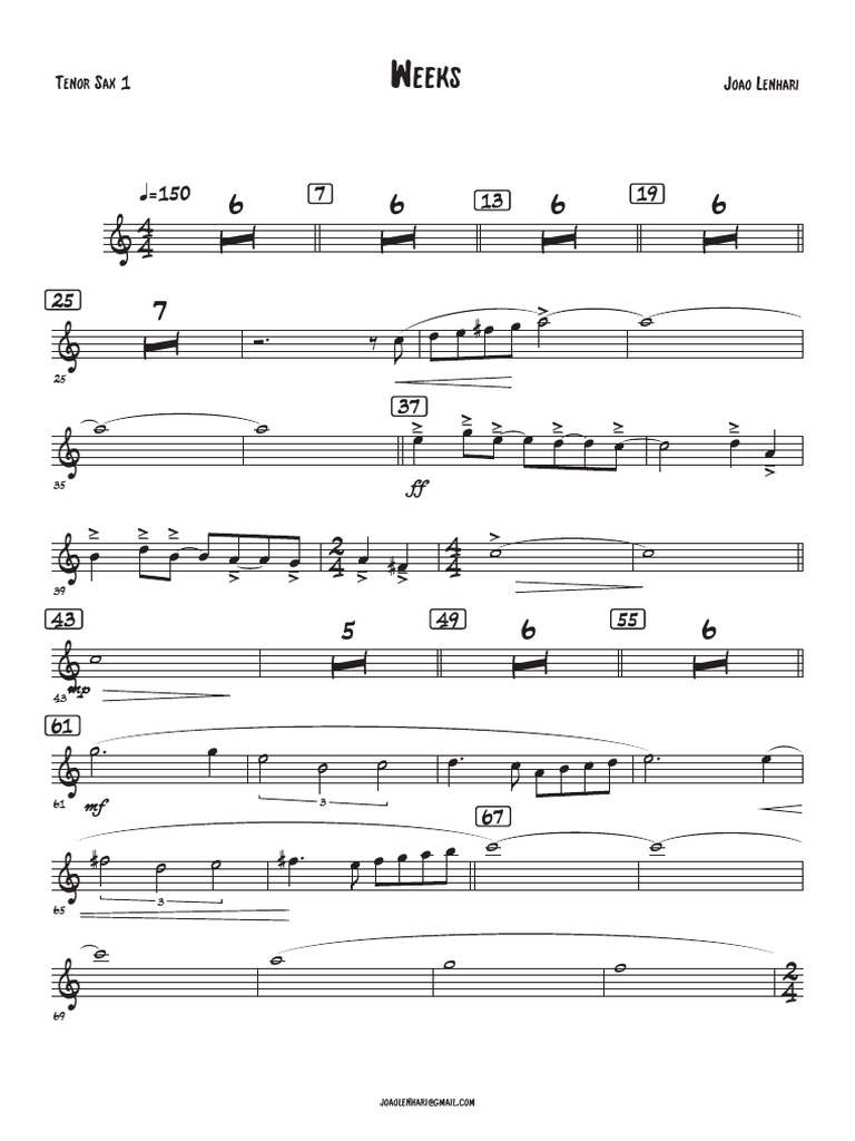 Weeks - Tenor Sax 1 | PDF