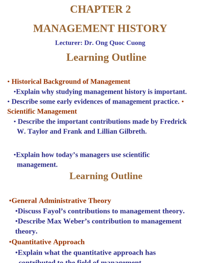 Chapter 2 Management History | PDF | Organizational Behavior | System