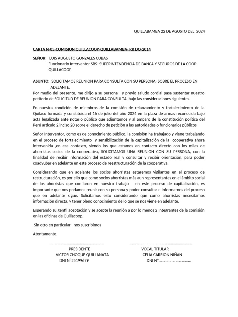 Carta SBS | PDF