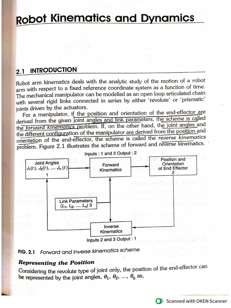 UNIT-III Robot Kinematics | PDF