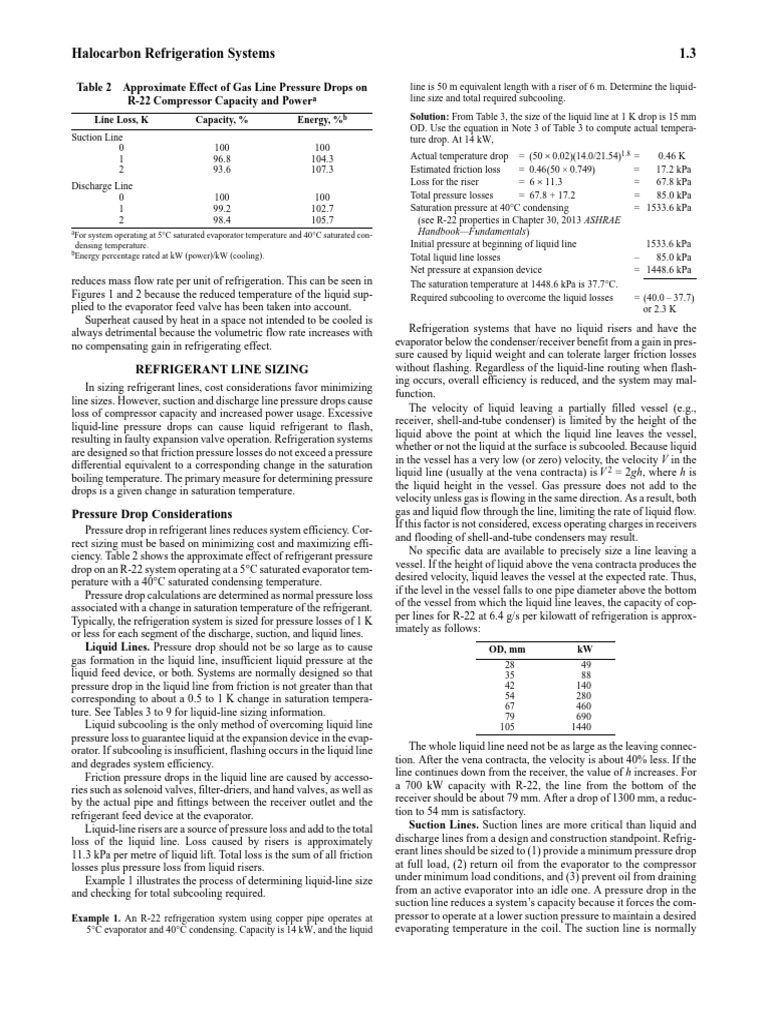 Halocarbon Refrigeration Systems 1.3 | PDF